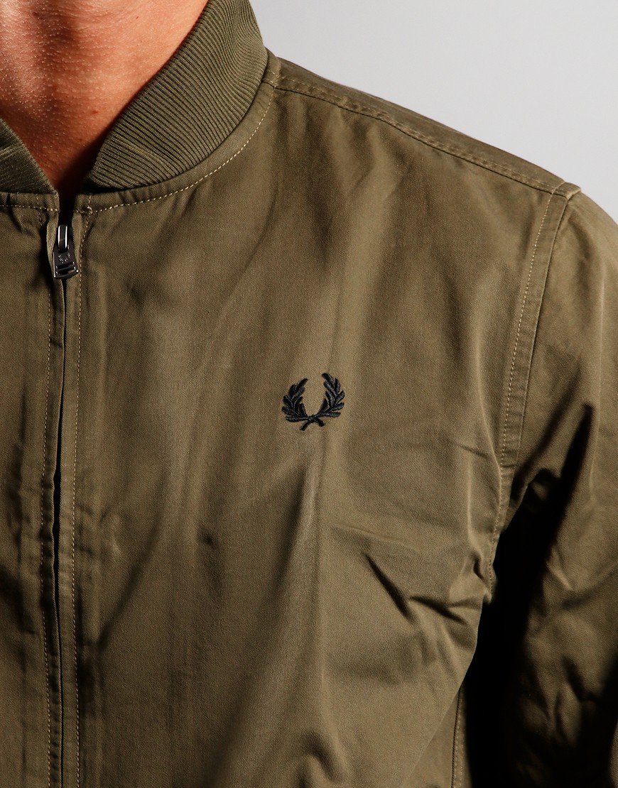 Fred Perry Bomber Overshirt Uniform Green - Terraces Menswear