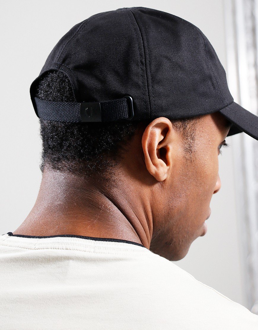 Fred Perry Graphic Brand Cap Black/Grey - Terraces Menswear