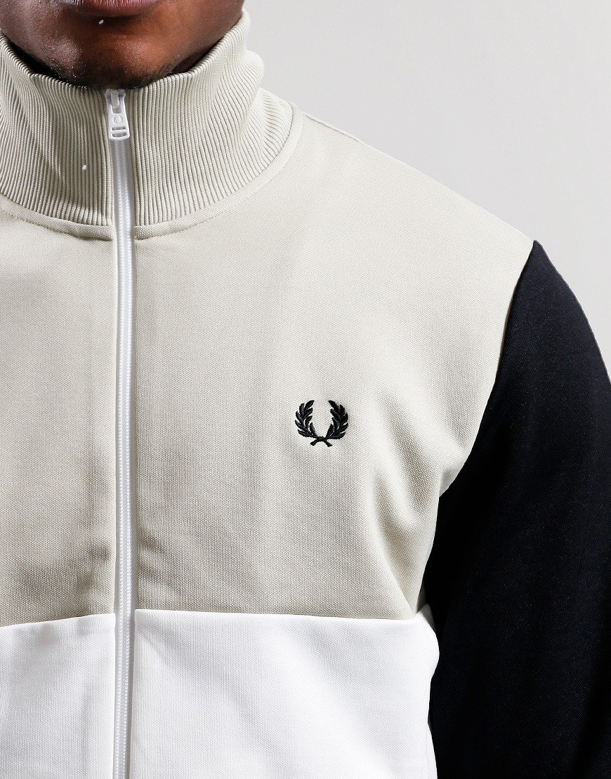 Fred Perry Colour Block Jacket Light Oyster - Terraces Menswear