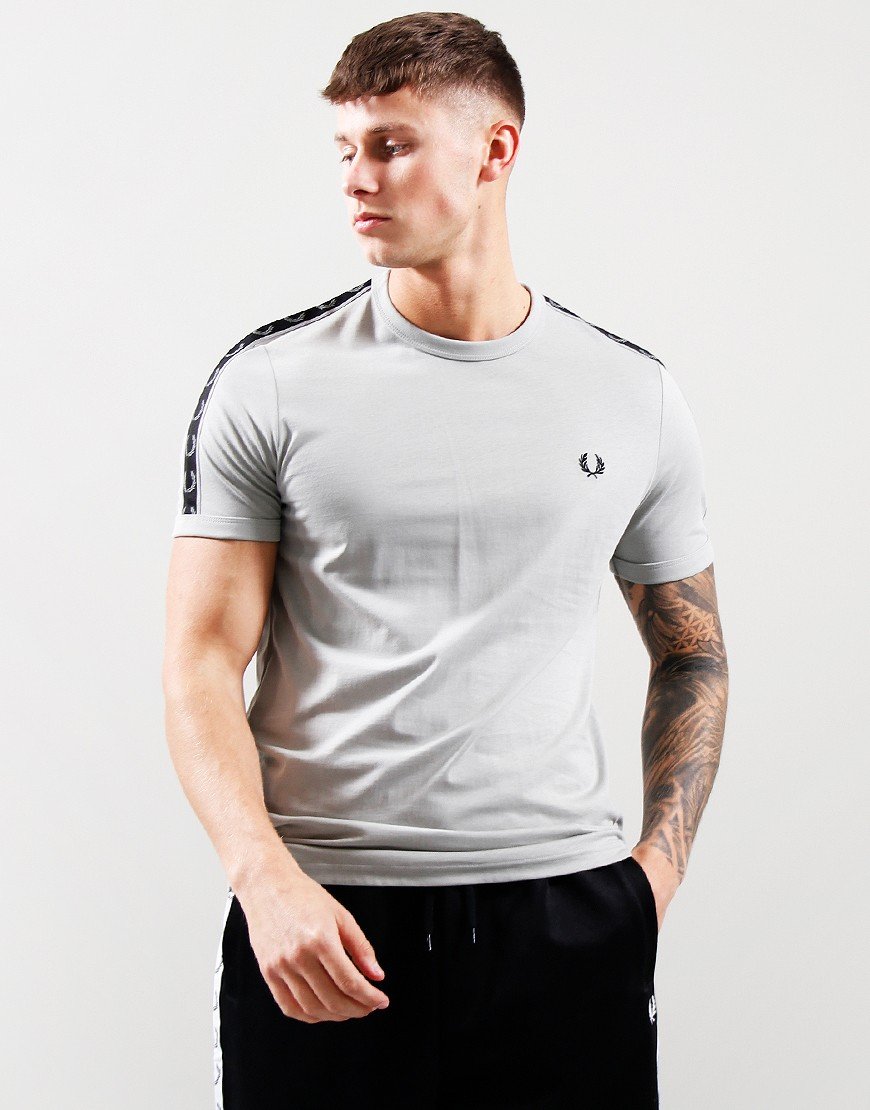 Fred Perry Contrast Tape Ring T-Shirt Limestone/Black - Terraces Menswear
