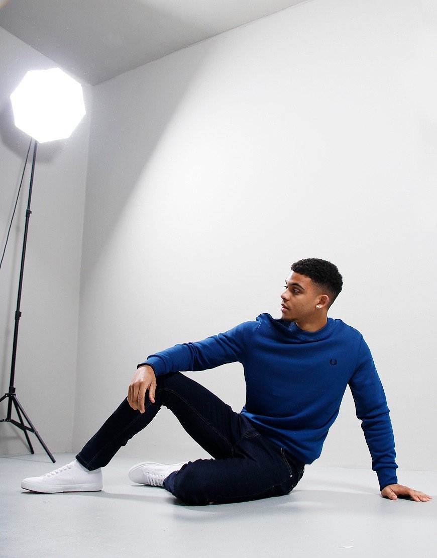 Fred Perry Crew Sweat Shaded Colbalt - Terraces Menswear