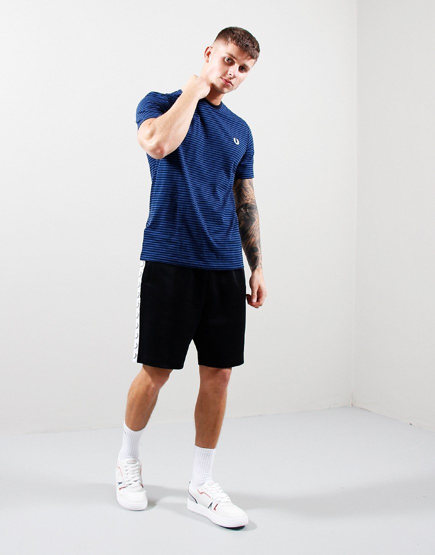 Fred Perry Fine Stripe T-Shirt Shaded Cobalt/Navy - Terraces Menswear