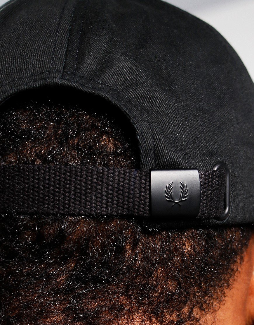 Fred Perry Graphic Brand Cap Black - Terraces Menswear
