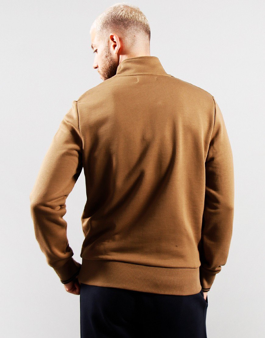 Fred Perry Half Zip Sweat Shaded Stone - Terraces Menswear