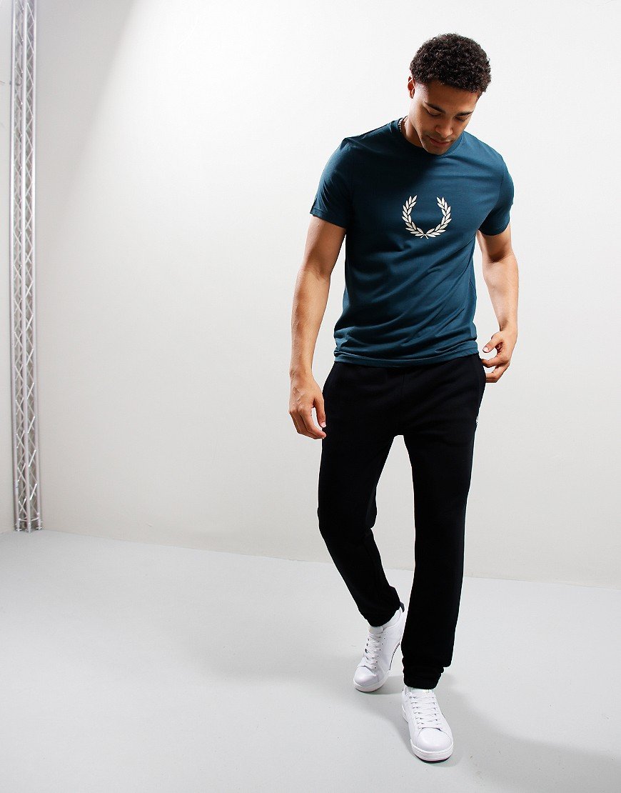Fred Perry Laurel Graphic T-Shirt Petrol Blue - Terraces Menswear