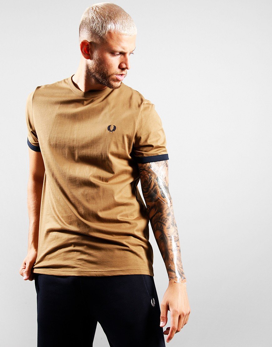 Fred Perry Ringer T-shirt Shaded Stone - Terraces Menswear