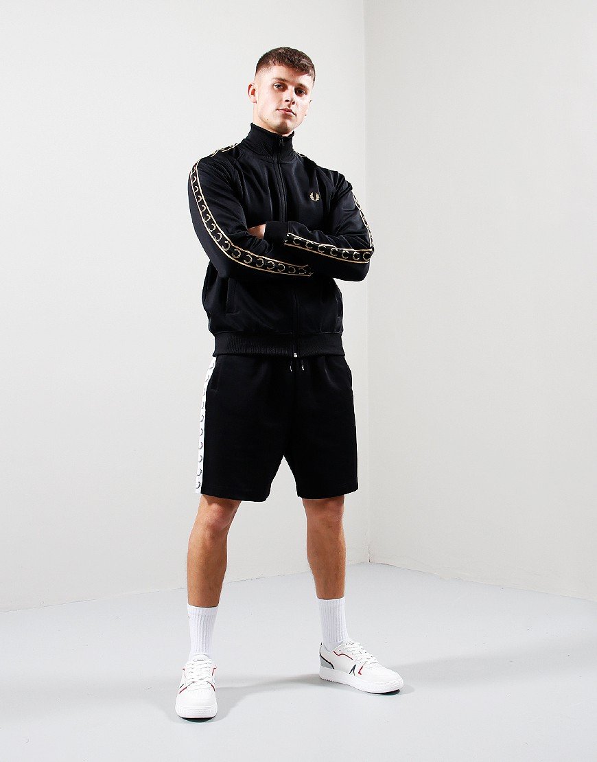 Fred Perry Seasonal Tape Track Top Black/1964 Gold - Terraces Menswear