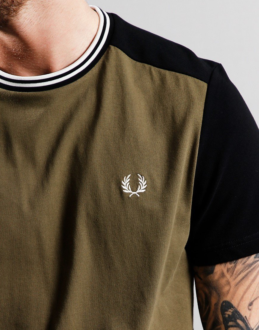 Fred Perry Pan Twin Tipped T-shirt Military Green - Terraces Menswear