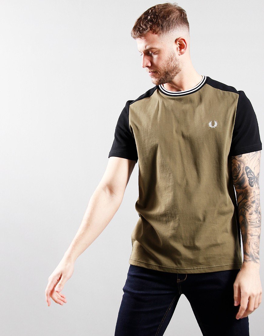 Fred Perry Pan Twin Tipped T-shirt Military Green - Terraces Menswear
