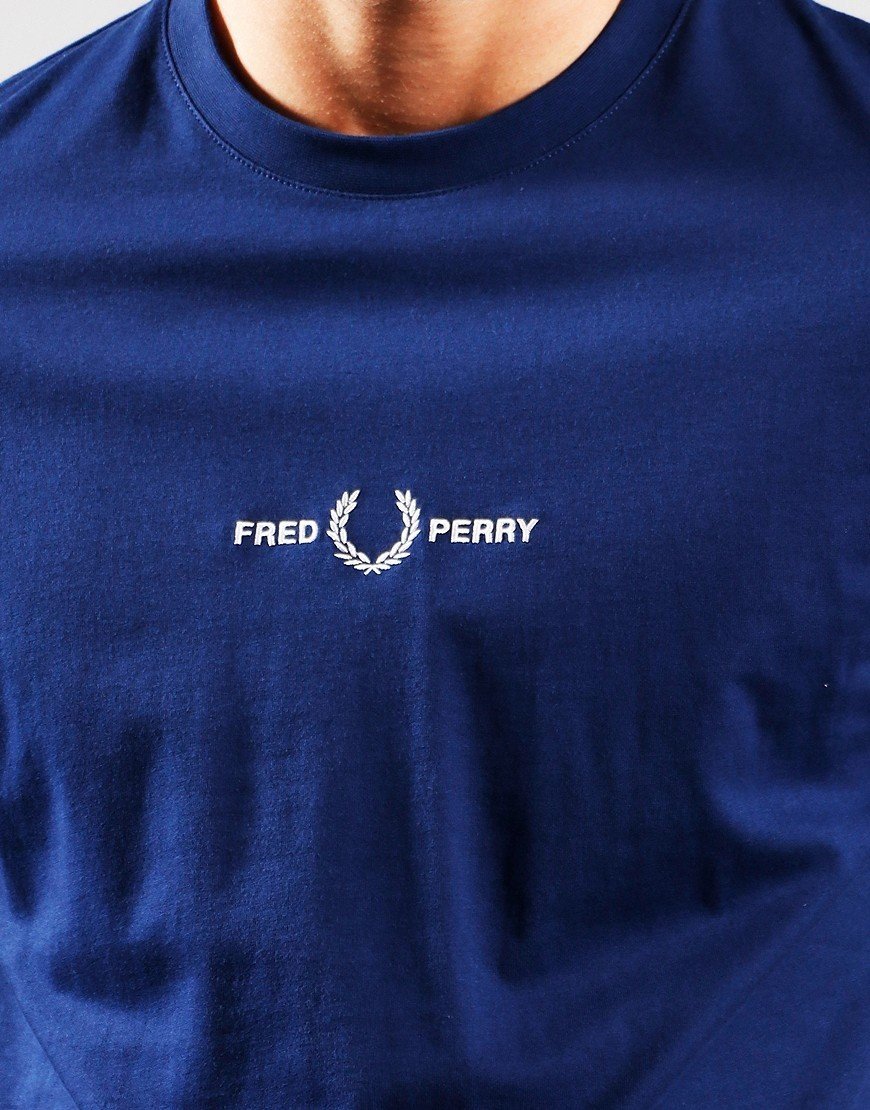 Fred Perry Taped Cuff T-shirt French Navy - Terraces Menswear