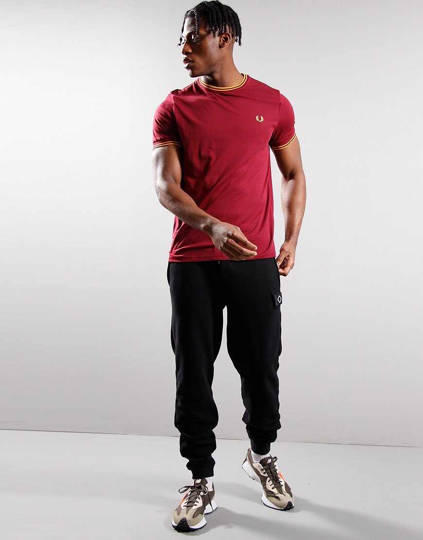 Fred Perry Twin Tipped Tee Tawny Port - Terraces Menswear