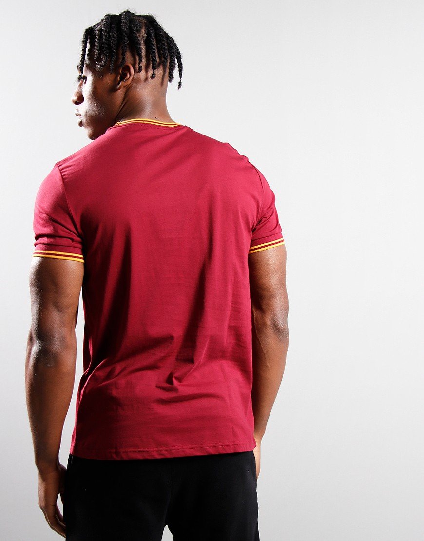 Fred Perry Twin Tipped Tee Tawny Port - Terraces Menswear