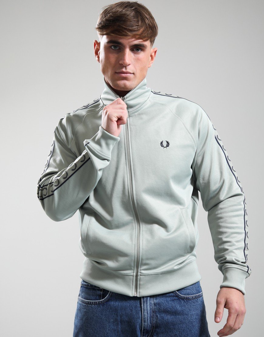 Fred Perry Contrast Tape Track Top Seagrass/Navy - Terraces Menswear