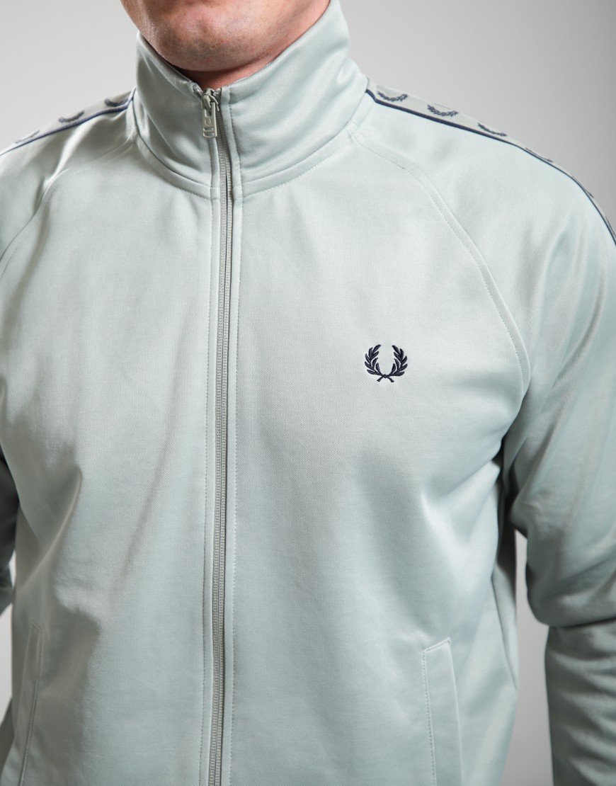 Fred Perry Contrast Tape Track Top Seagrass/Navy - Terraces Menswear