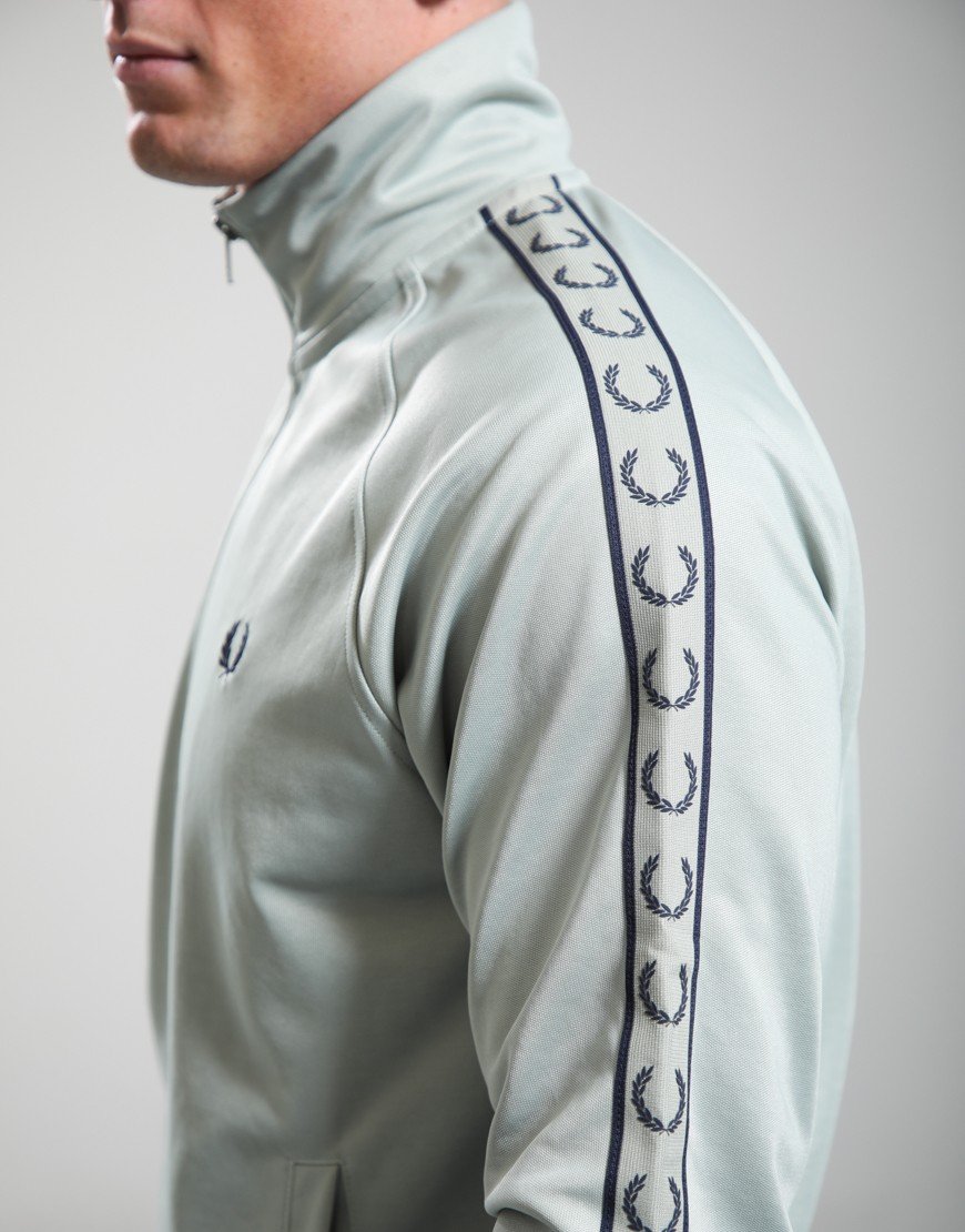 Fred Perry Contrast Tape Track Top Seagrass/Navy - Terraces Menswear