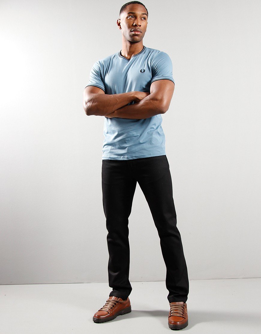 Fred Perry Tipped Tee Ash Blue - Terraces Menswear