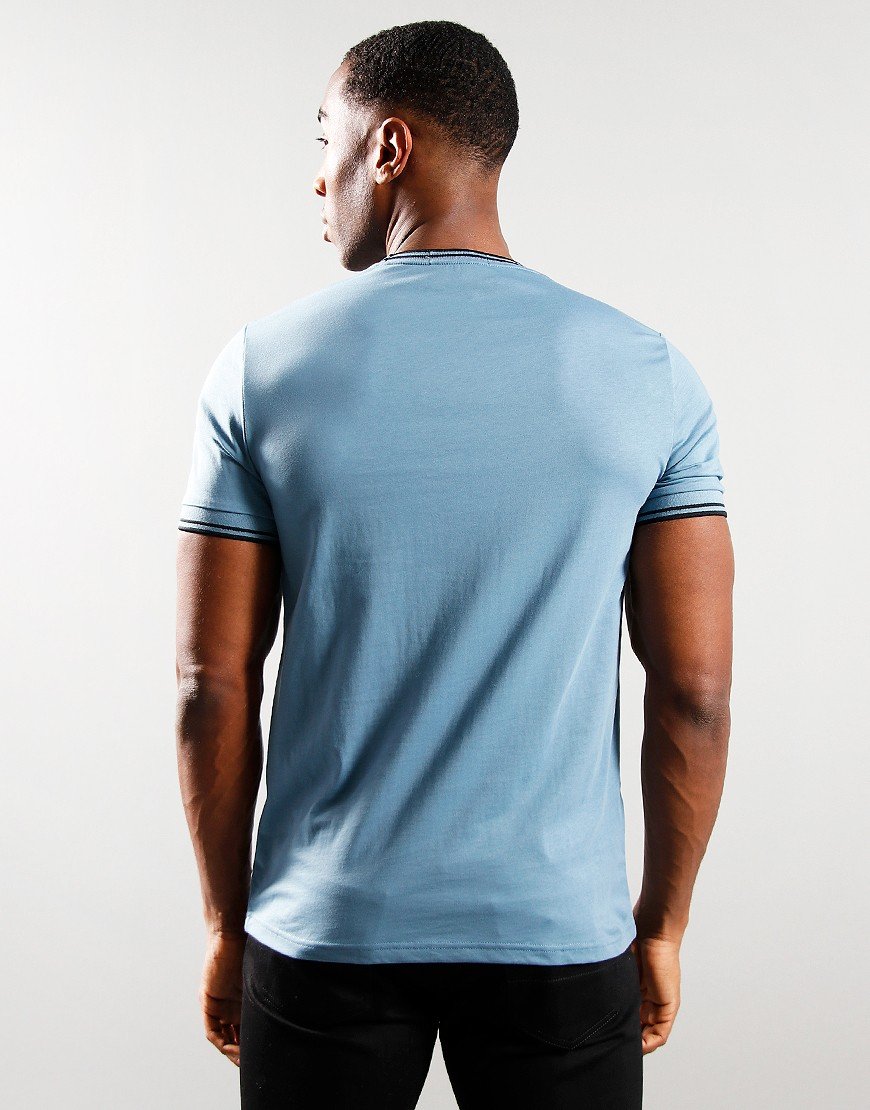 Fred Perry Tipped Tee Ash Blue - Terraces Menswear