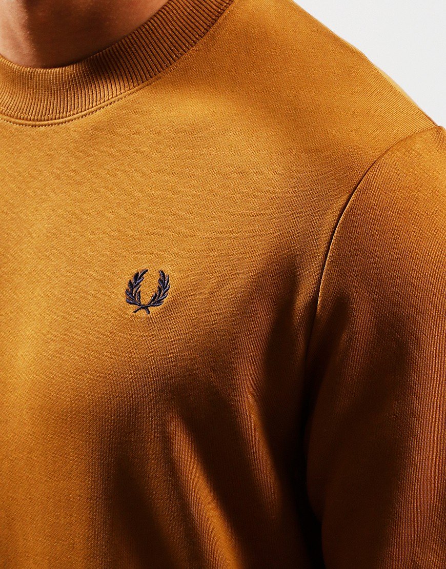 Fred Perry Tipped Hooded Sweat Dark Caramel - Terraces Menswear