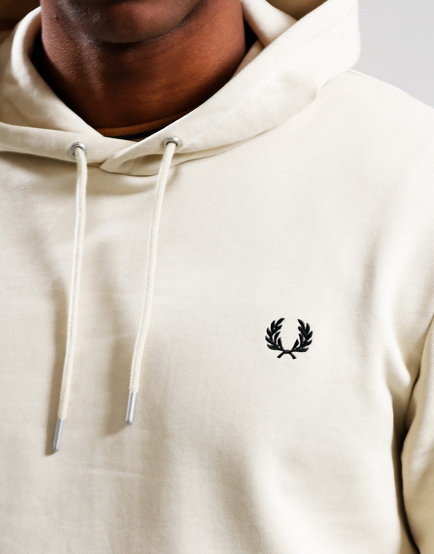 Fred Perry Tipped Hoodie Oatmeal/Black - Terraces Menswear