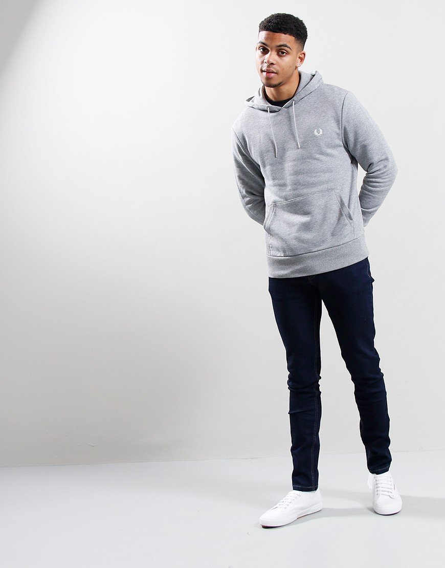 Fred Perry Tipped Hoodie Steel - Terraces Menswear