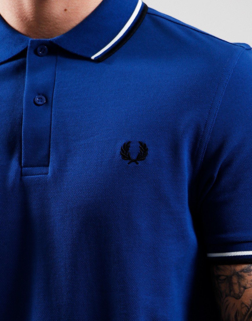 Fred Perry Twin Tipped Polo Shirt Shaded Cobalt - Terraces Menswear