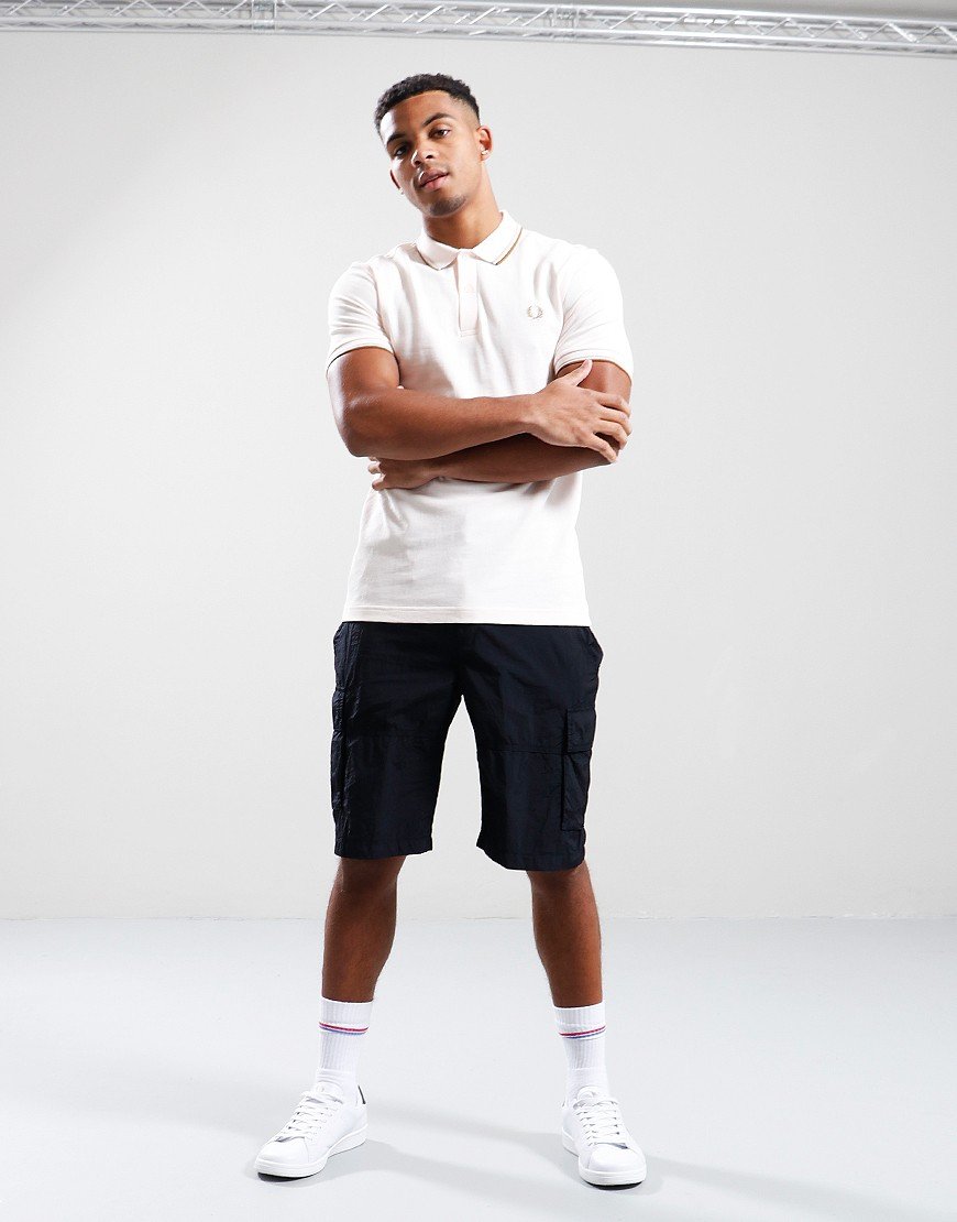 Fred Perry Twin Tipped Polo Shirt Peach/Oyster/Dark Caramel - Terraces ...