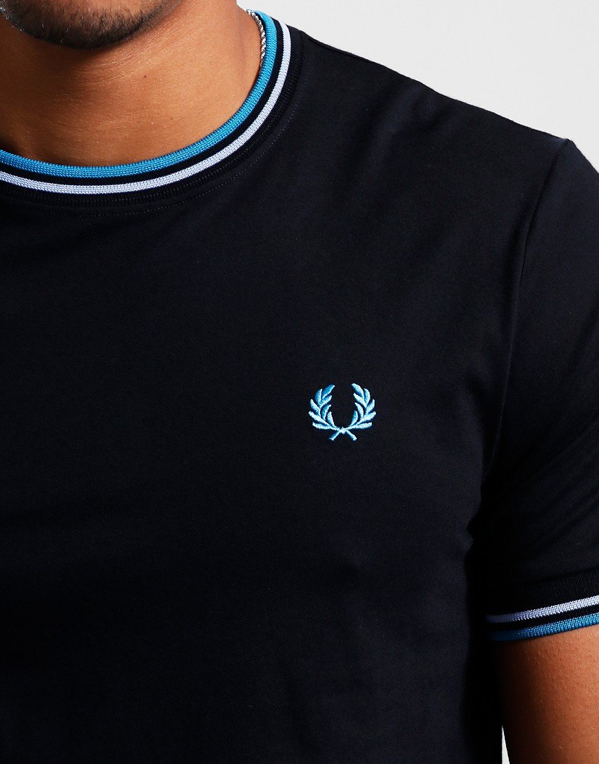Fred Perry Twin Tipped T-Shirt Black/Smoke/Ocean - Terraces Menswear