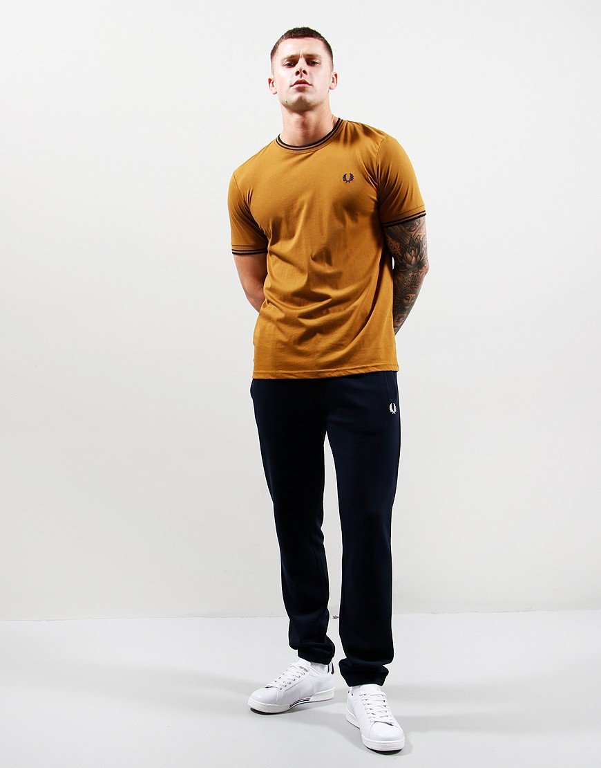 Fred Perry Twin Tipped T-Shirt Dark Caramel - Terraces Menswear