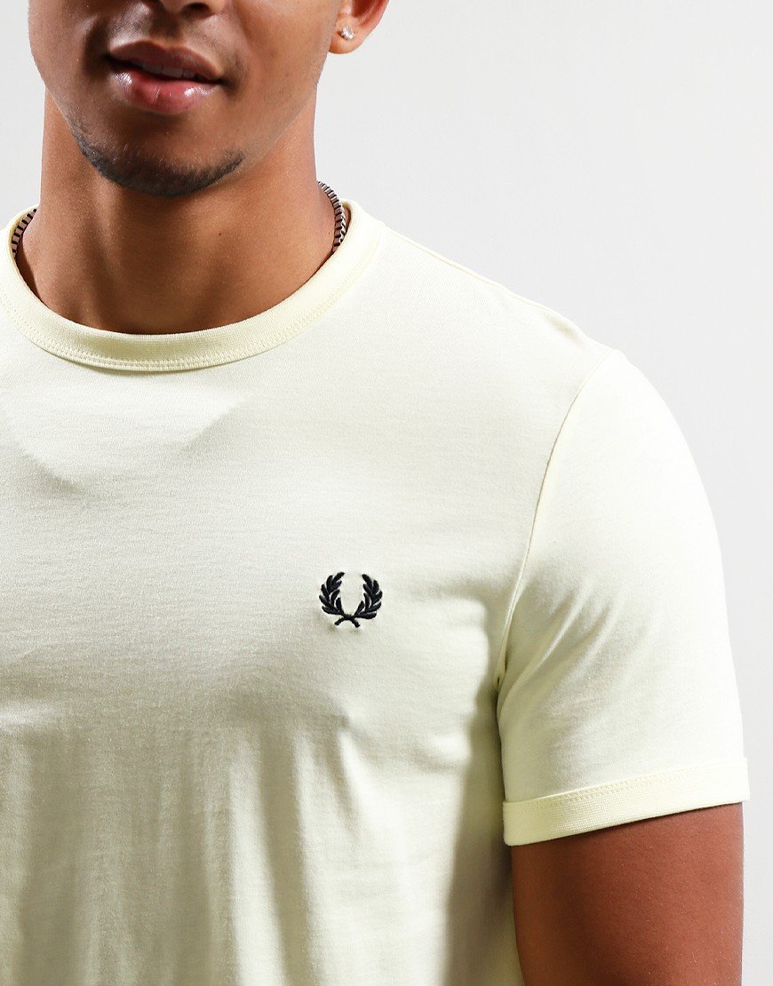 Fred Perry Ringer T-shirt Wax Yellow - Terraces Menswear