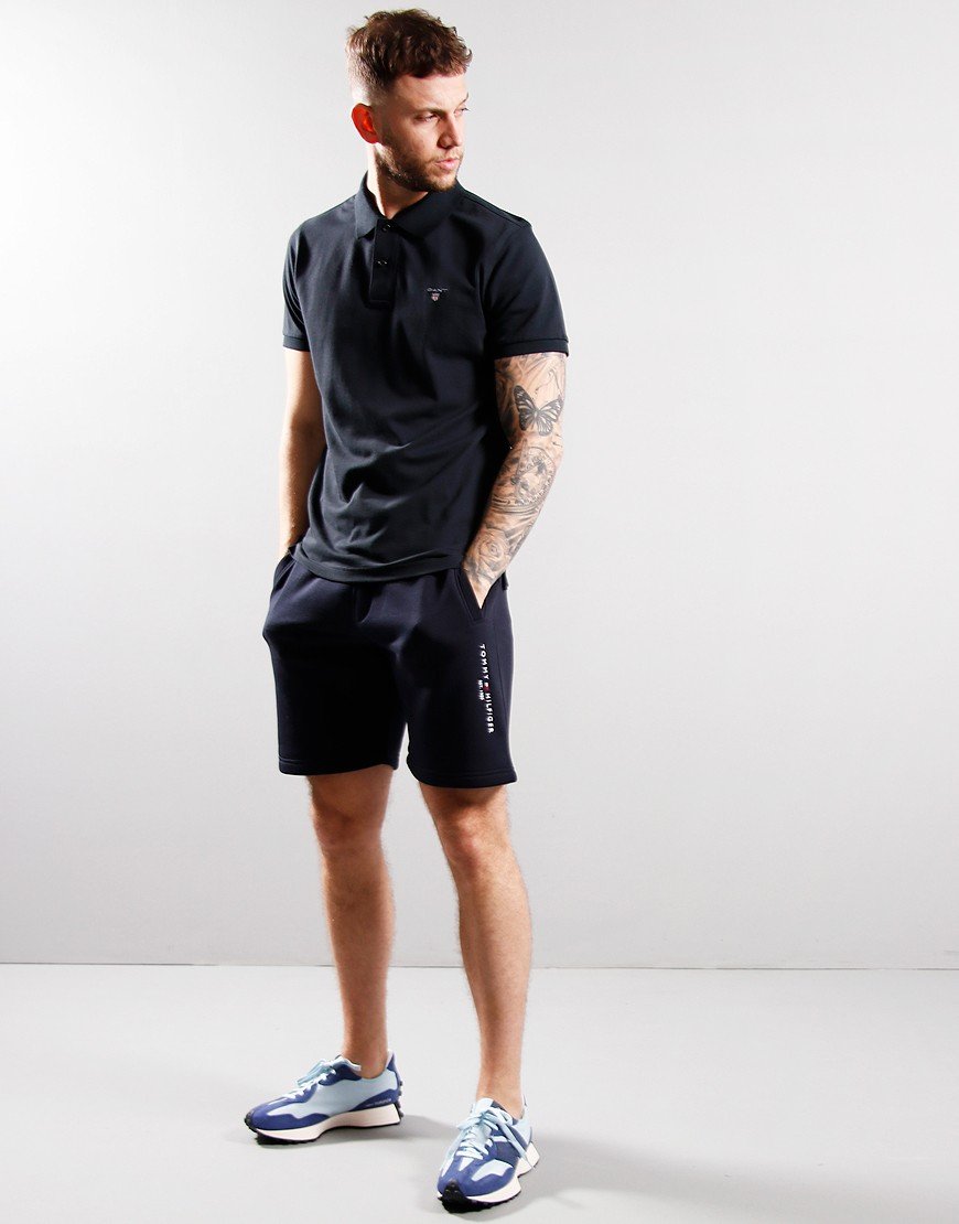 GANT Pique Polo Shirt Black - Terraces Menswear