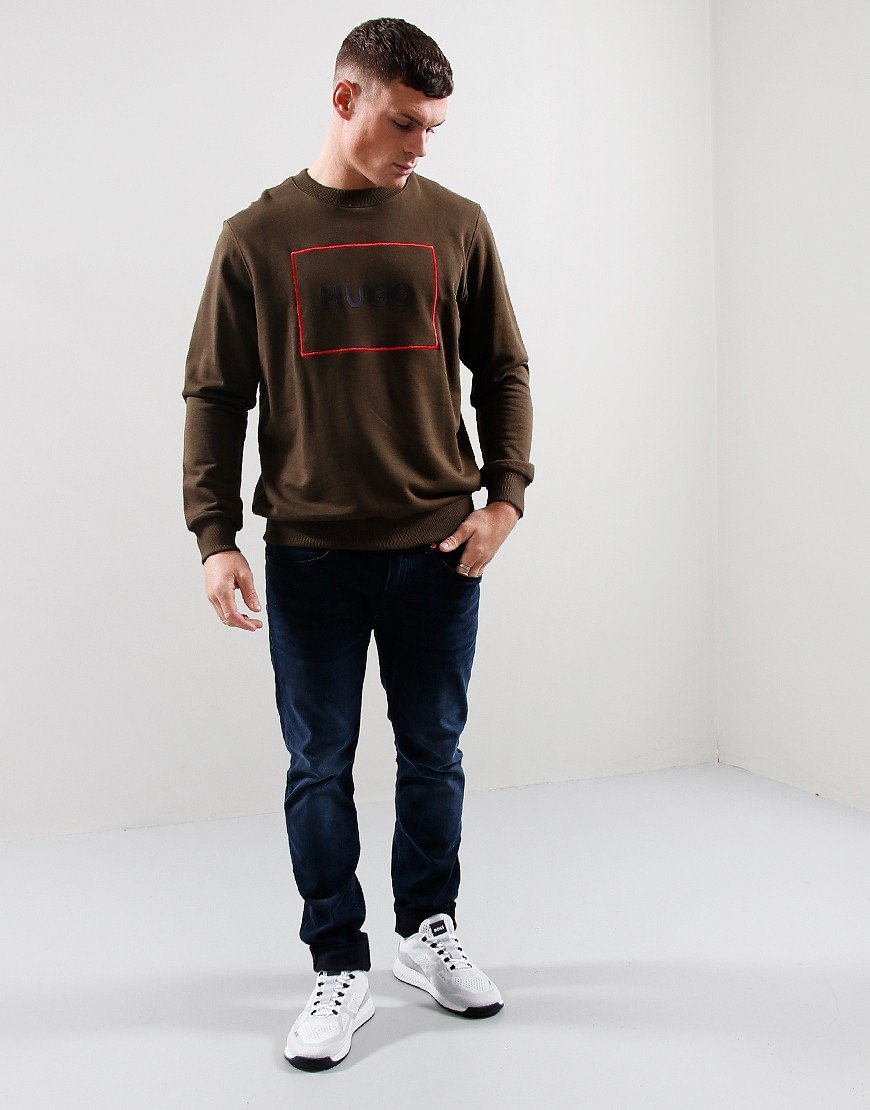 HUGO Delery Sweat Dark Green - Terraces Menswear