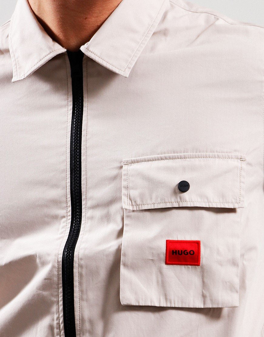 HUGO Emmond Overshirt Light Beige - Terraces Menswear