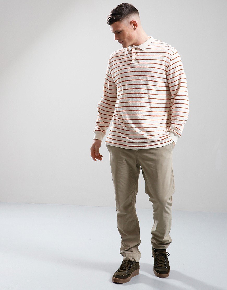 Kestin Loch Bay Polo Shirt Ecru/Tangerine - Terraces Menswear
