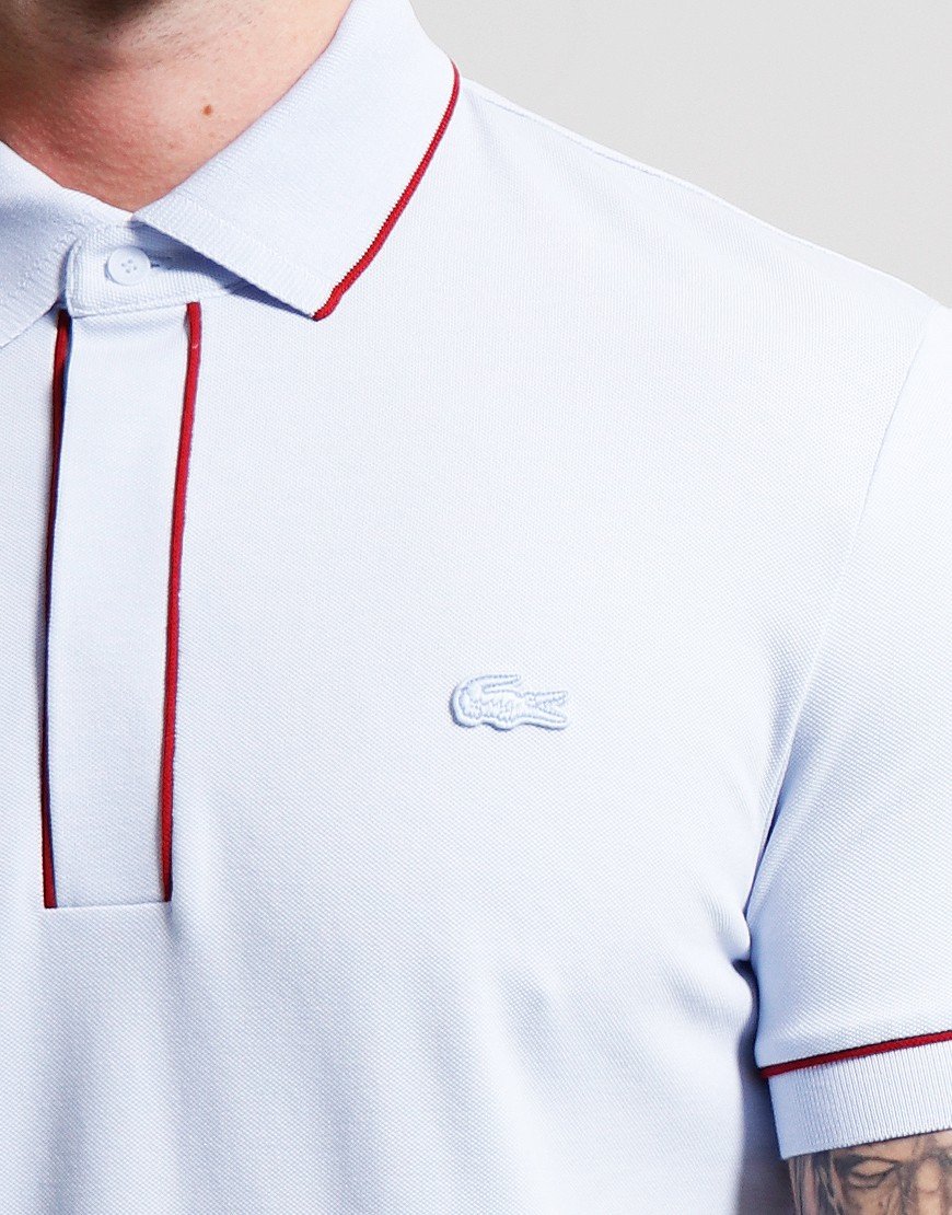 Lacoste Contrast Trim Polo Shirt Light Blue - Terraces Menswear