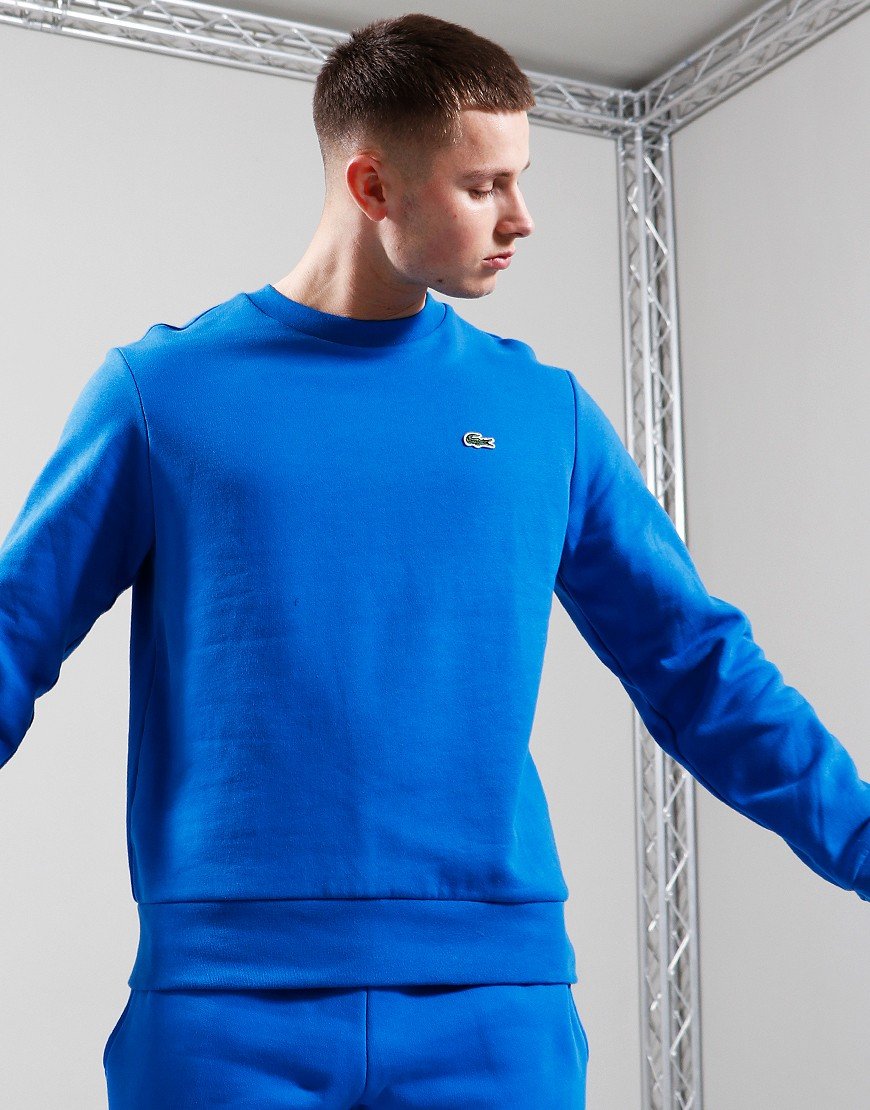 Lacoste Cotton Crew Sweat Blue - Terraces Menswear