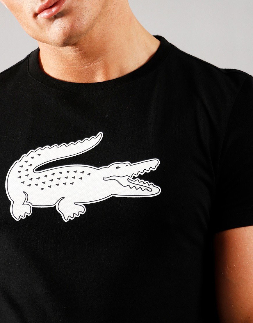 Lacoste Croc Tee Black - Terraces Menswear