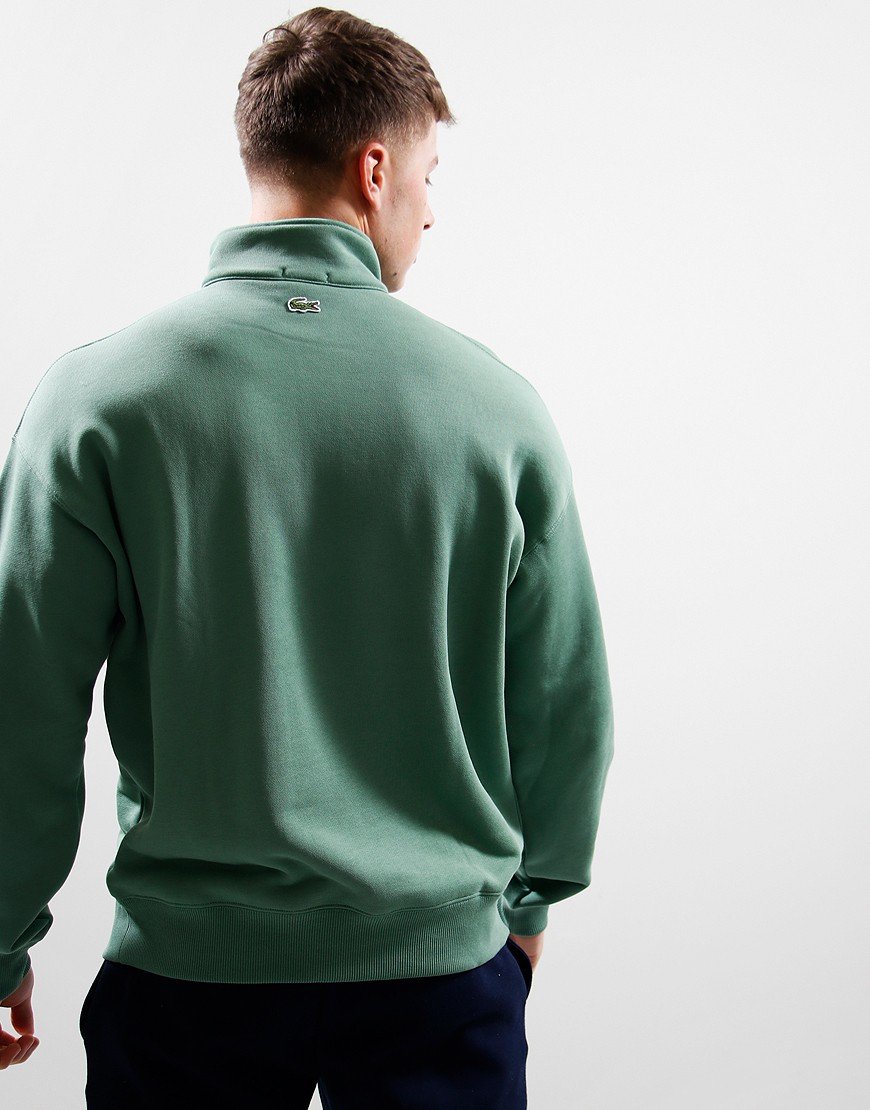 Lacoste Half Zip Largo Logo Sweat Ash Tree - Terraces Menswear