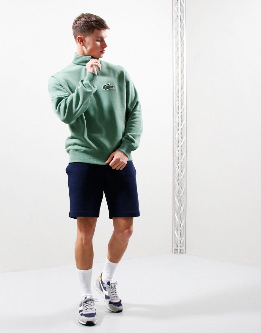 Lacoste Half Zip Largo Logo Sweat Ash Tree - Terraces Menswear