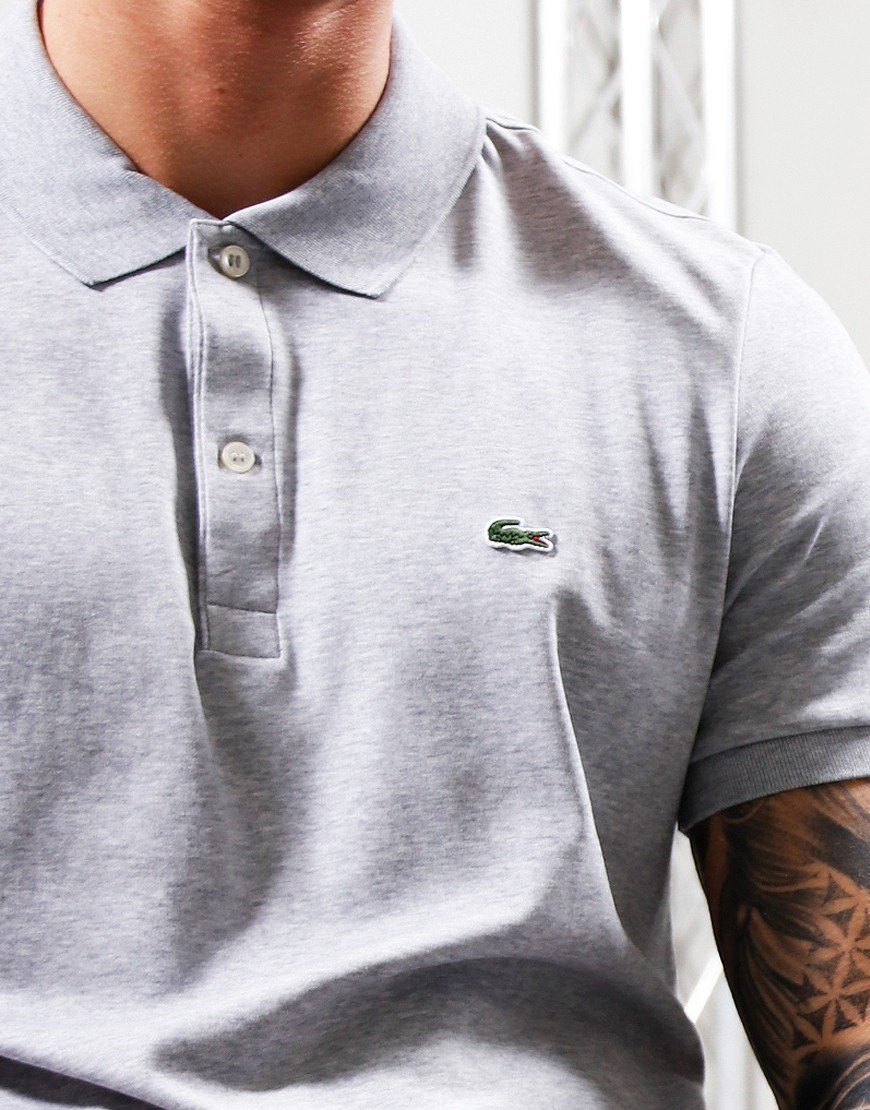 Lacoste Jersey Polo Shirt Silver Chine - Terraces Menswear