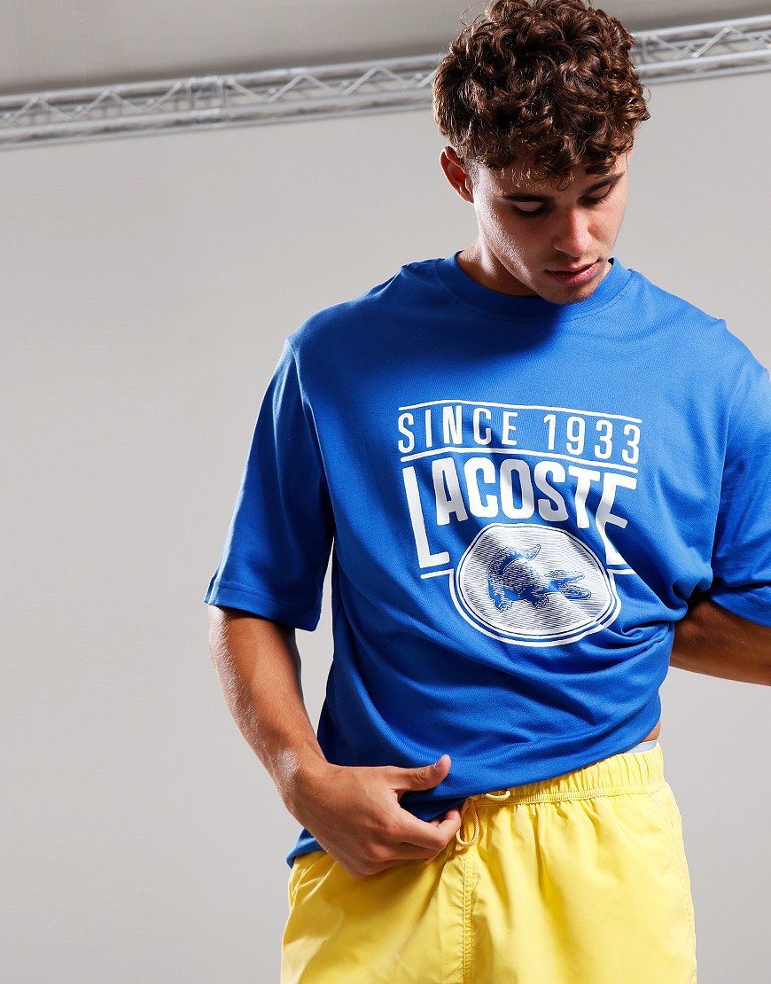 Lacoste Jersey Print T-Shirt Saphire Blue - Terraces Menswear
