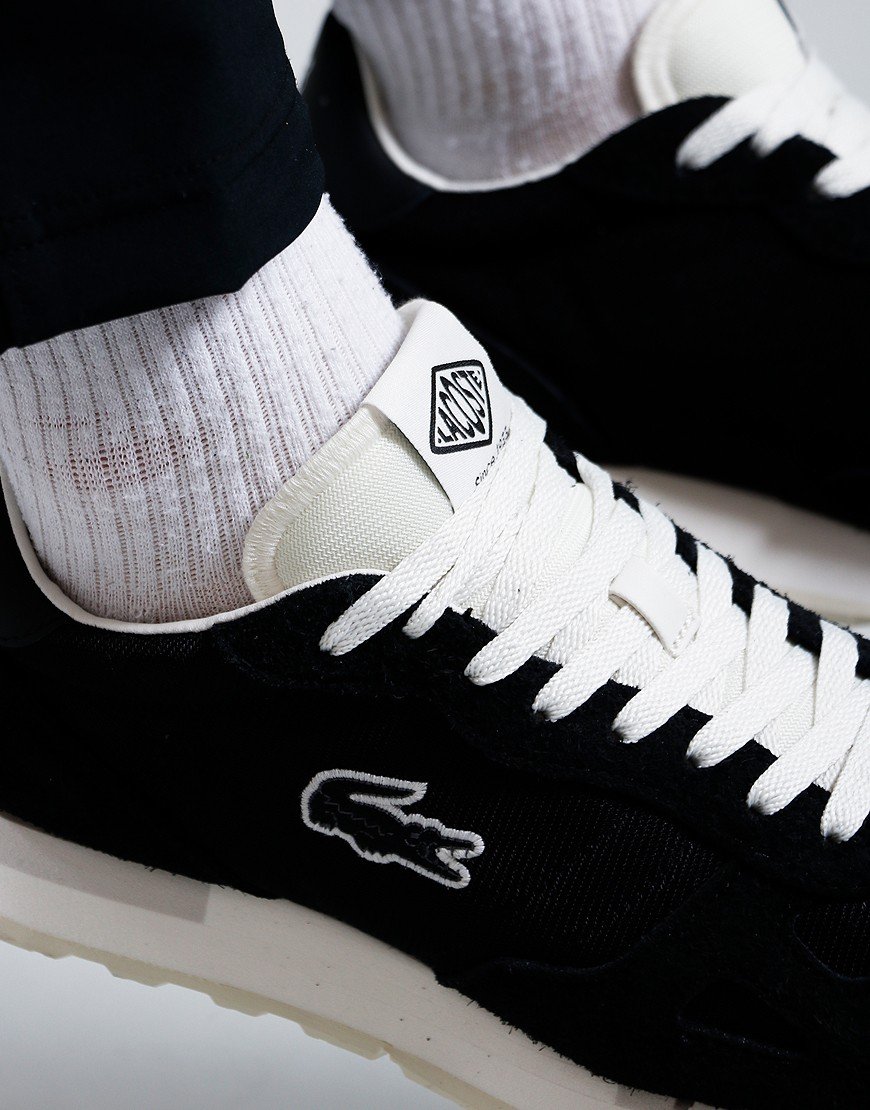 Lacoste Partner 70S Textile Trainer Black Off White - Terraces Menswear