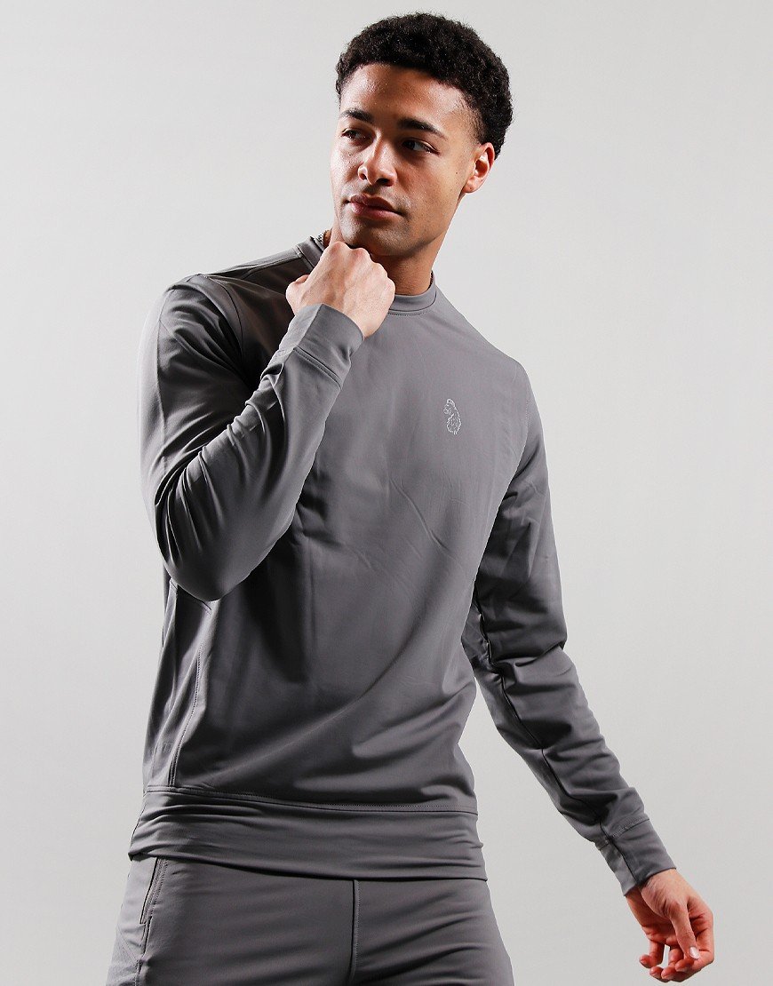 Luke 1977 Bulked Crew Sweat Mid Grey - Terraces Menswear