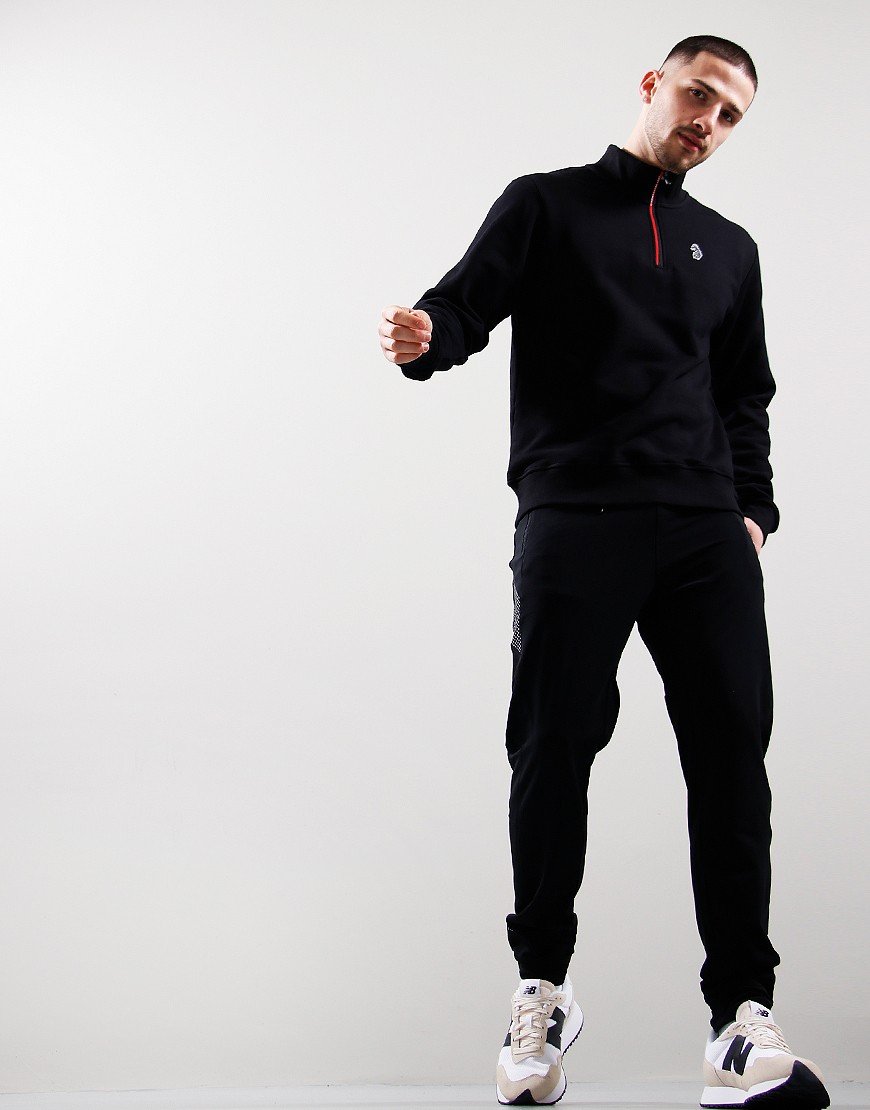 LUKE 1977 Equinox Funnel Sweat Jet Black - Terraces Menswear