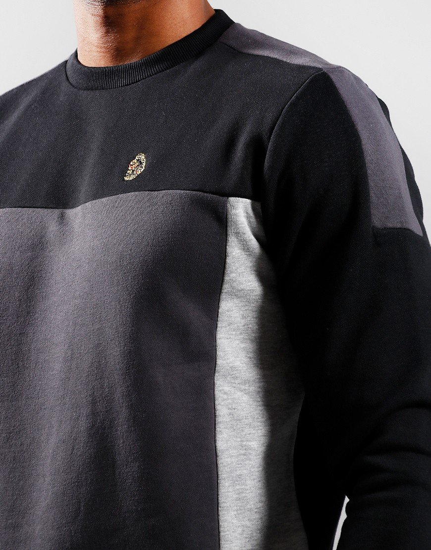 Luke 1977 New York Crew Sweat Jet Black - Terraces Menswear