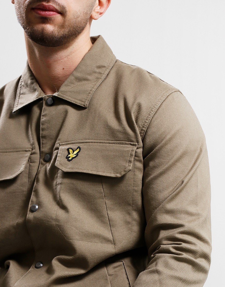 Lyle & Scott Crest Weave Overshirt Seaweed - Terraces Menswear