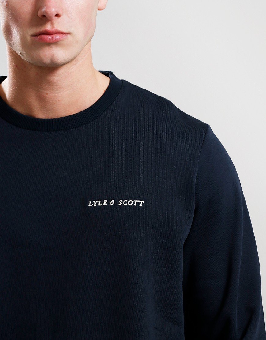 Lyle & Scott Embroidered Crew Sweat Dark Navy - Terraces Menswear