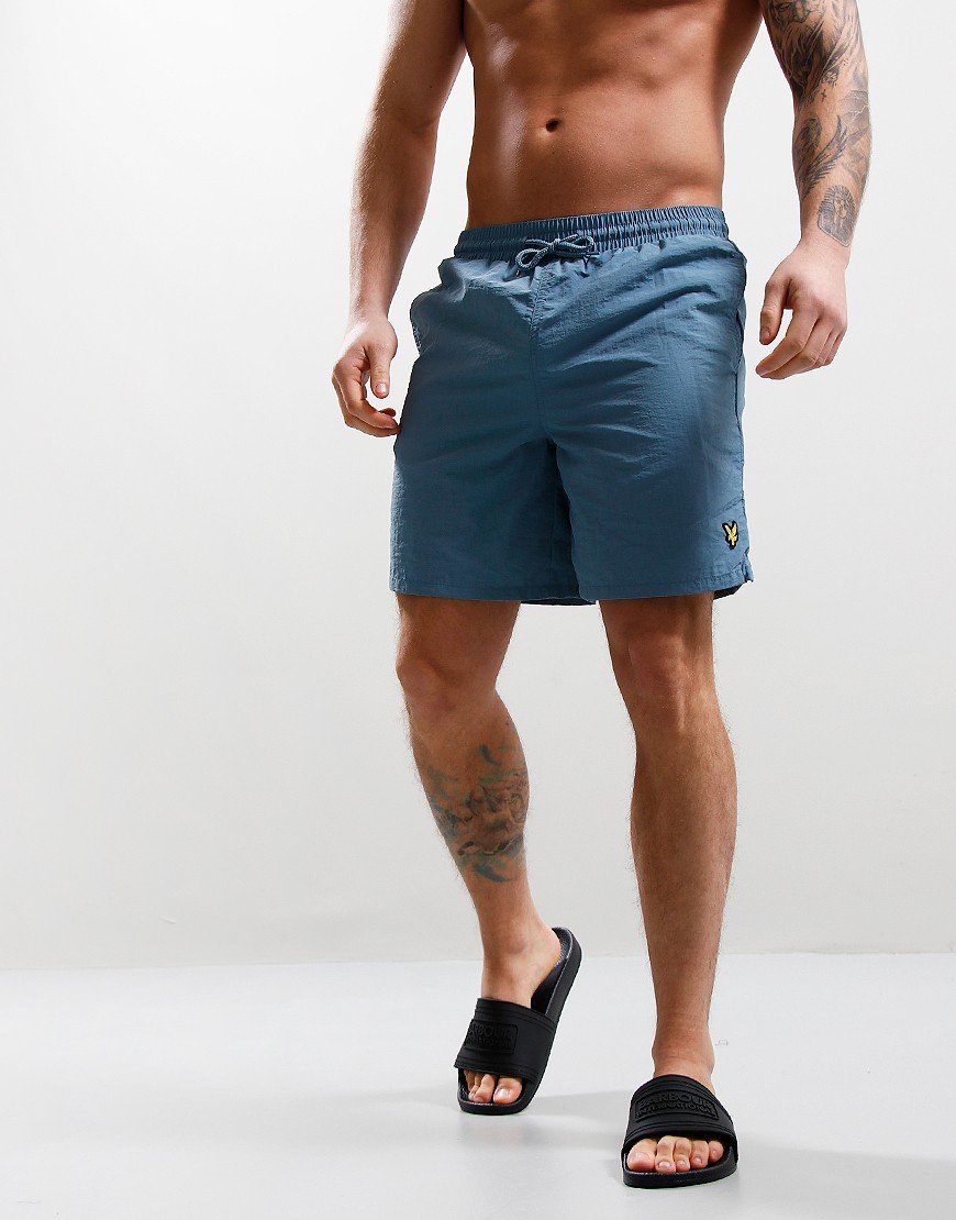 Lyle & Scott Plain Swim Short Skipton Blue - Terraces Menswear