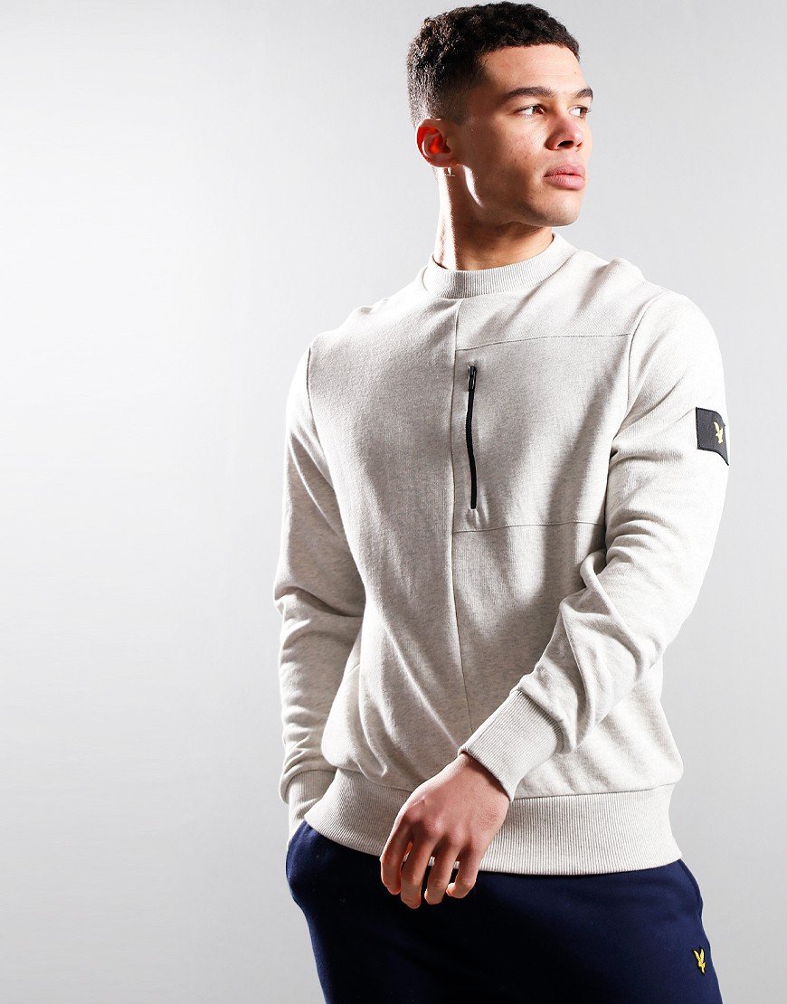 Lyle & Scott Pocket Sweat Marble White - Terraces Menswear