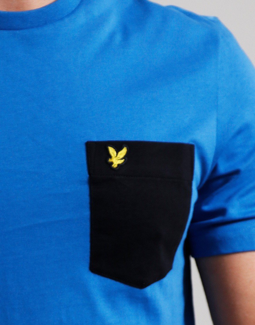 Lyle & Scott Contrast Pocket T-Shirt Spring Blue/Black - Terraces Menswear
