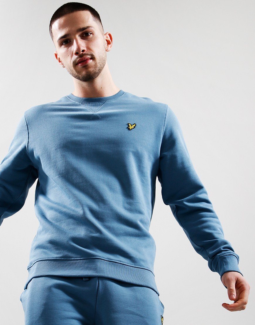Lyle & Scott Crew Sweat Skipton Blue - Terraces Menswear